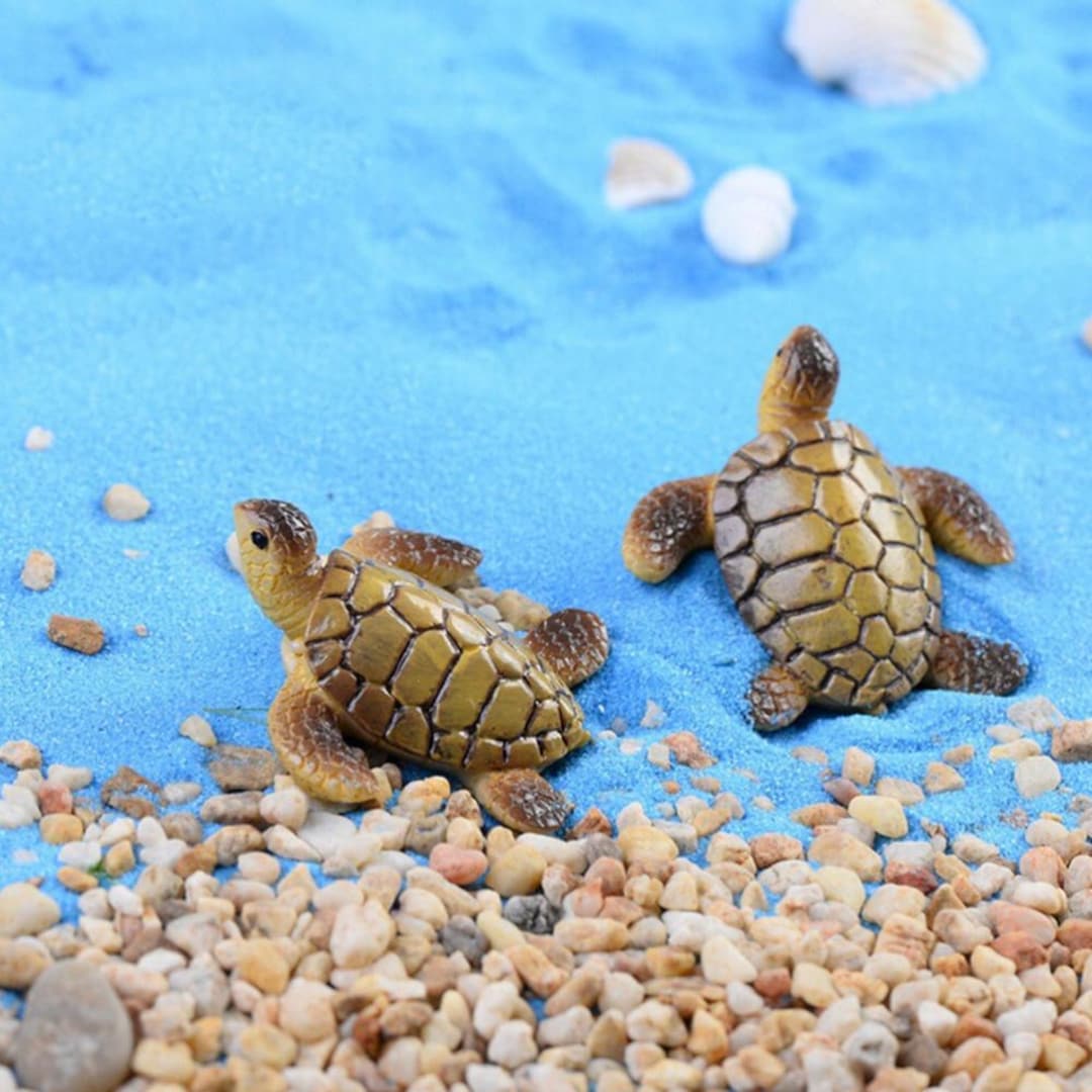 Mini Sea Turtle Model Resin Turtle Figurines Fish Tank Decoration Fairy ...