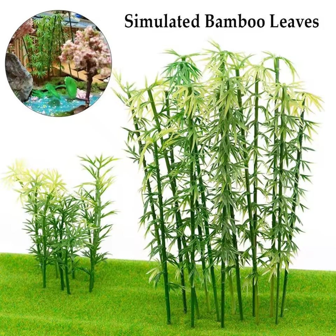 Bamboo Forest Model Miniature Bamboo Trees Panda Cake Decoration ...