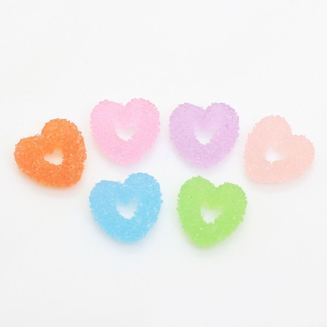 Heart Shape Fake Candy Gumdrop Resin Cabochon Flatback Simulation Food ...