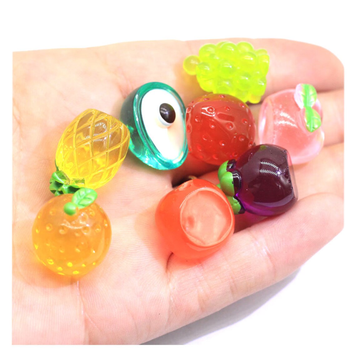 Simulation 3D Transparent Fruit Resin Cabochons for Hair Bow Center ...