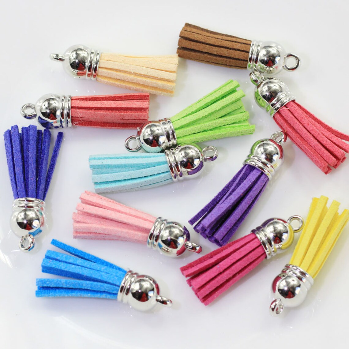 36mm Suede Tassels Charm Multi Colors Faux Suede Leather Tassel With ...