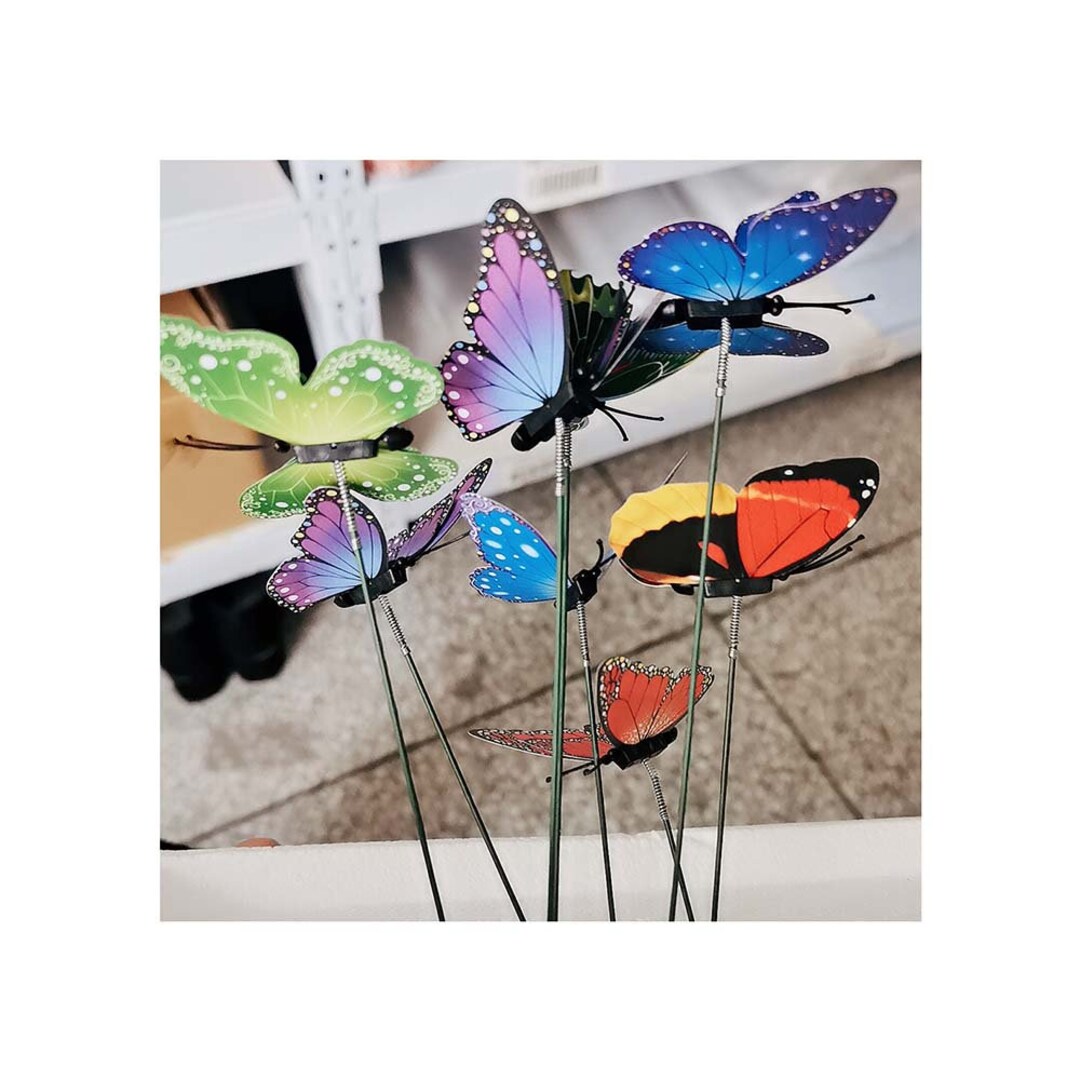3D Double Wing Butterfly Stakes Decorative Garden Stakes Party ...