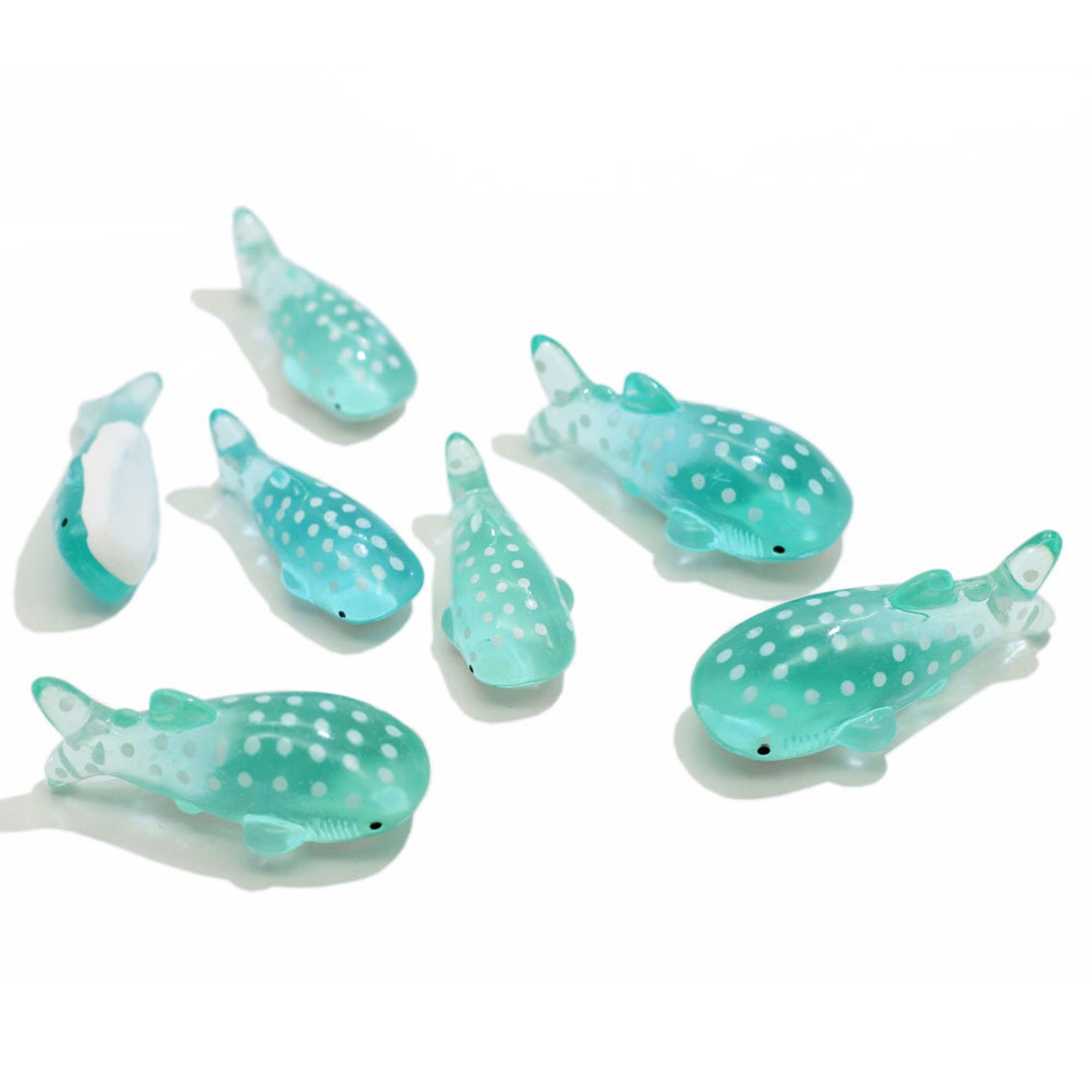 3D Blue Mini Fish Figurines DIY Ocean Sea Animal Whale Miniature ...