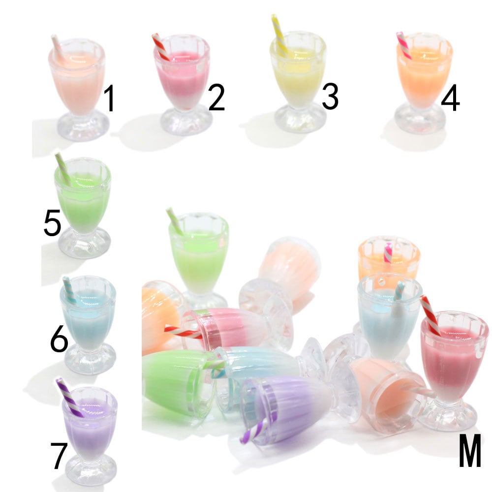 Resin Imitation Mini Milkshakes Straw Milk Tea Cup Charms - Etsy UK