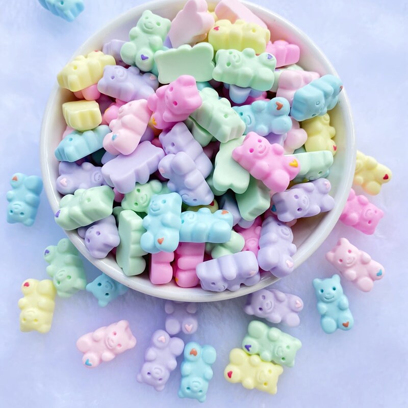 16mm New Resin Cute Mixed Mini Solid Bear Flat Back Cabochon ...