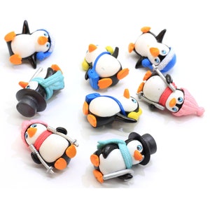 4pcs/set DIY Crafts Mini Winter Penguin Miniature Figurine Christmas ...