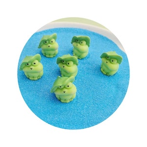 Mini Resin Frogs,miniature Green Frog Mini Lotus Leaf Cartoon Style ...