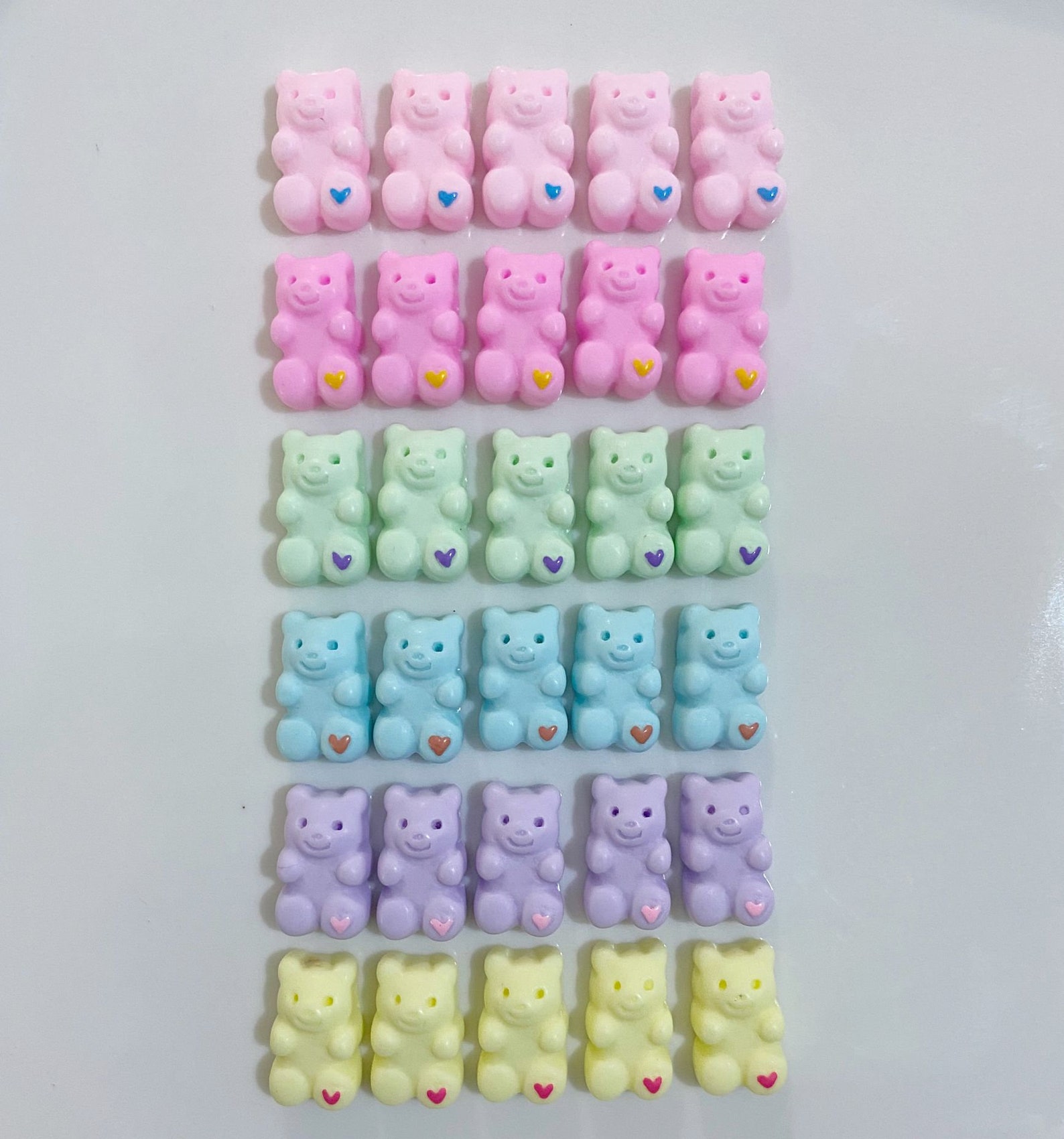 16mm New Resin Cute Mixed Mini Solid Bear Flat Back Cabochon ...