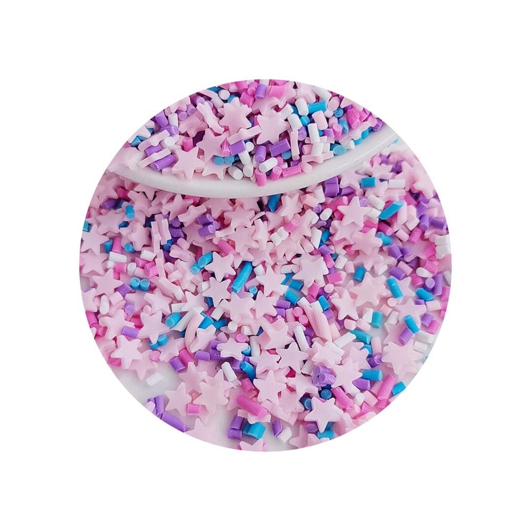 Pink Star Mix Candy Sprinkles for Faux Food DIY | Polymer Clay Toppings ...