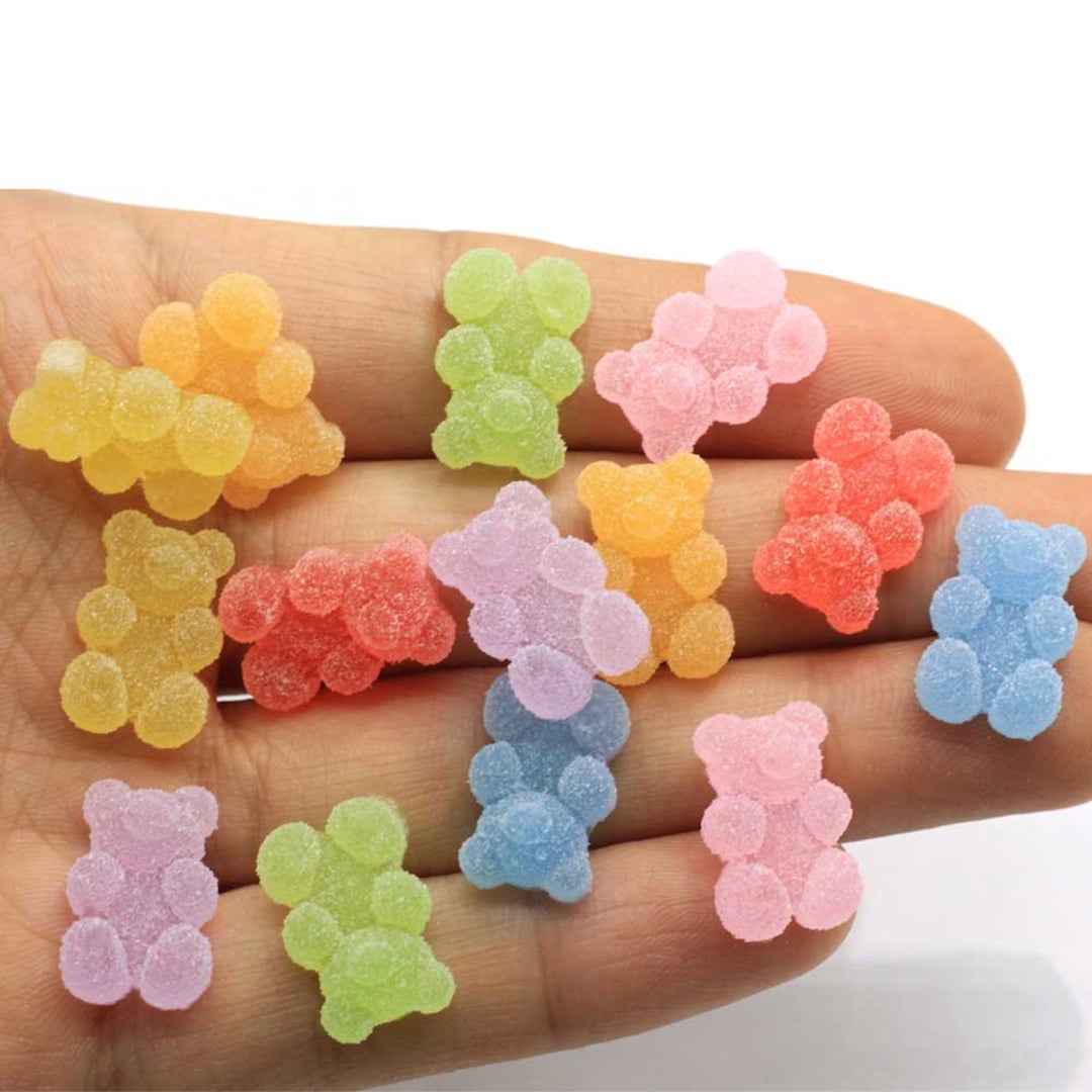 17mm Kawaii Cute Sweet Soft Feeling Resin Bear Candy Cabochons Gummy ...