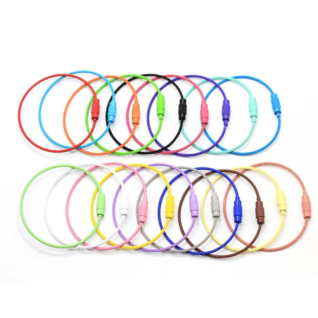 Colorful Wire Rope Key Chain Wire Keychain Carabiner Cable Key Ring ...