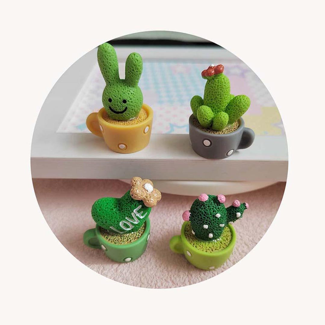 Cute Resin Cactus Miniature Landscape Desk Decor, Cute Succulent ...