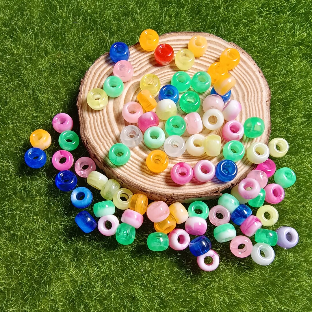 9mm Transparent Big Hole 4mm Acrylic Hair Braid Dread Dreadlock Beads ...