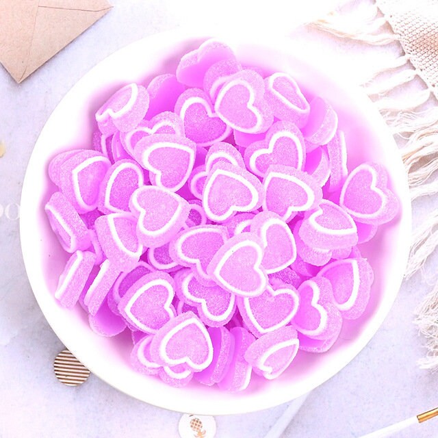 Resin Frosted Love Heart Candy Decoration Crafts Flatback Cabochon ...