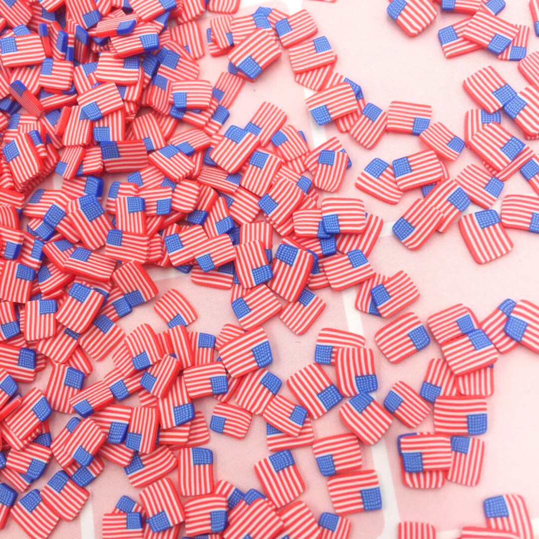 100g 5mm Polymer Clay American Flag England Flag Slice Sprinkles for ...