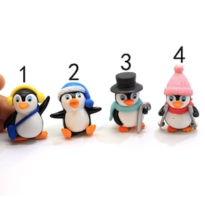 4pcs/set DIY Crafts Mini Winter Penguin Miniature Figurine Christmas ...