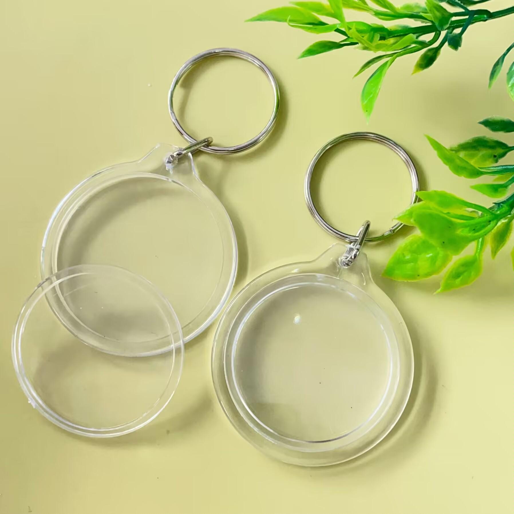 Clear Acrylic Photo Keychains Rectangle Oval Round Heart Picture Frame ...