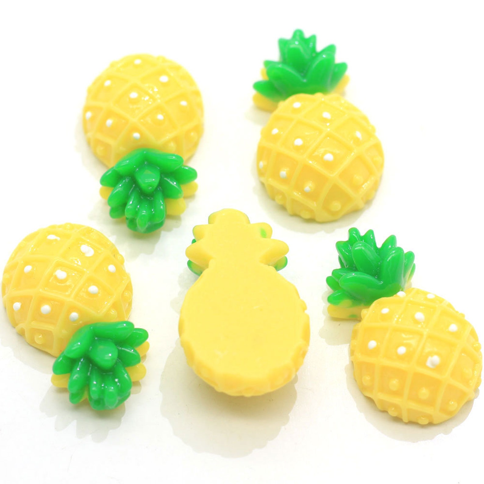 50pcs Slime Charm Mini Pineapple Cabochon Resin Flatback for - Etsy