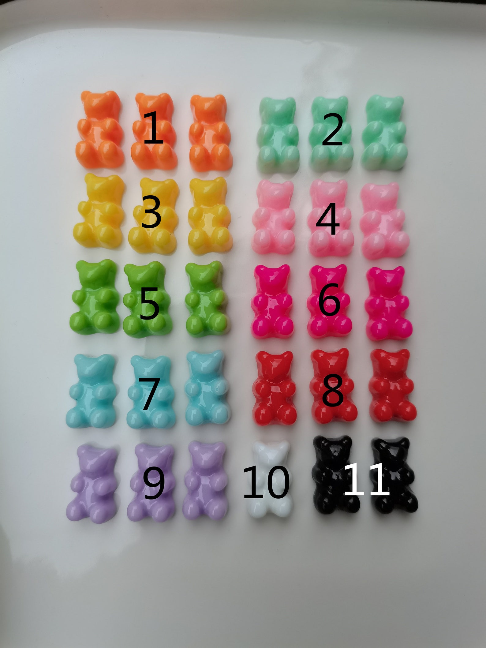 16mm Solid Color Simulated Gummy Bear Candy Resin Cabochon for Slime ...