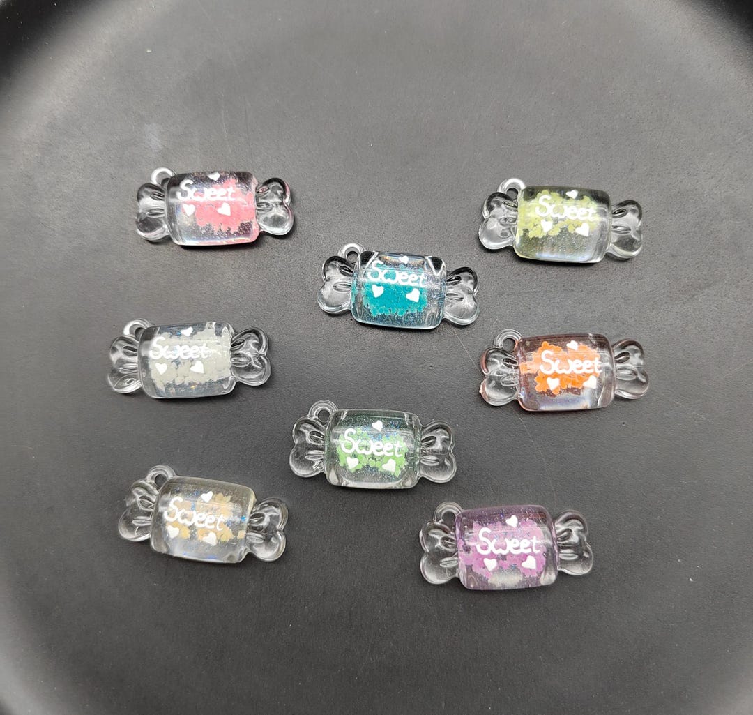 Glow in the Dark Charms Cute Sweets Candy Resin Flatback Luminous Candy ...