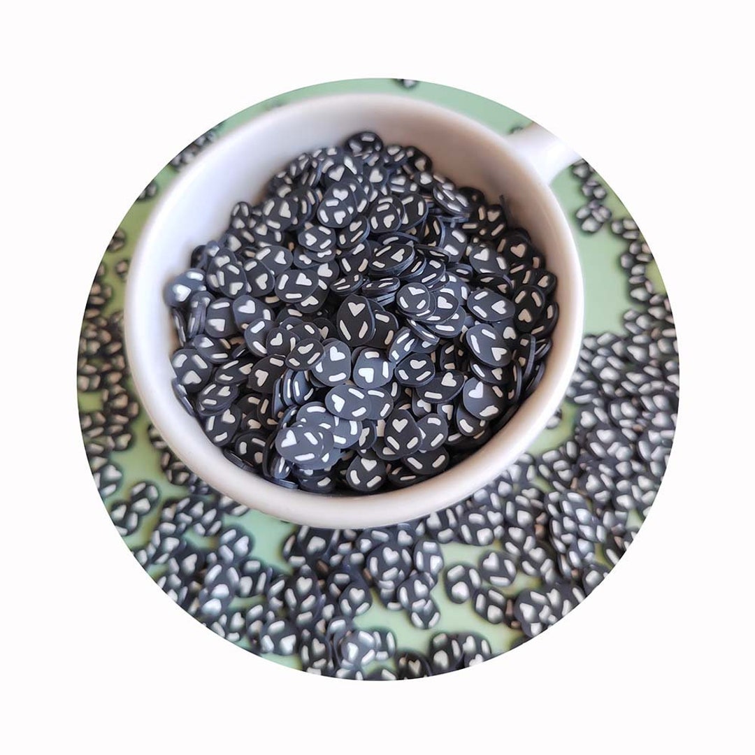 Black Ghost Face Polymer Clay Slices Sprinkles for DIY Crafts Tumbler ...