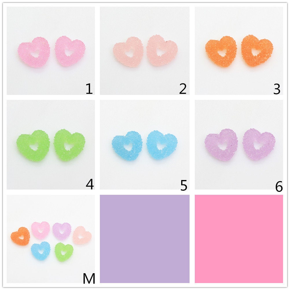 Heart Shape Fake Candy Gumdrop Resin Cabochon Flatback - Etsy