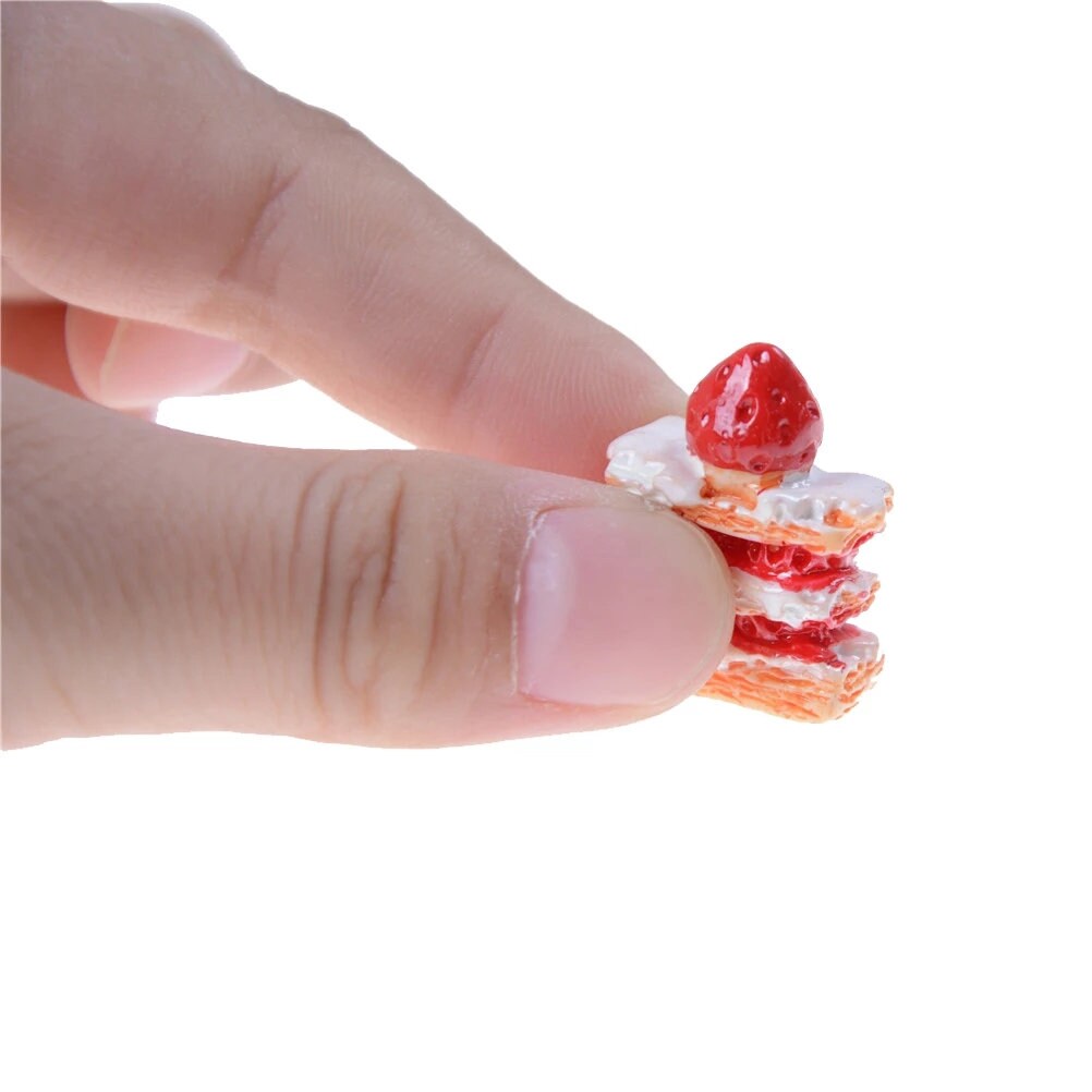 Resin Strawberry Cake Adorable Miniature Cakes Resin - Etsy