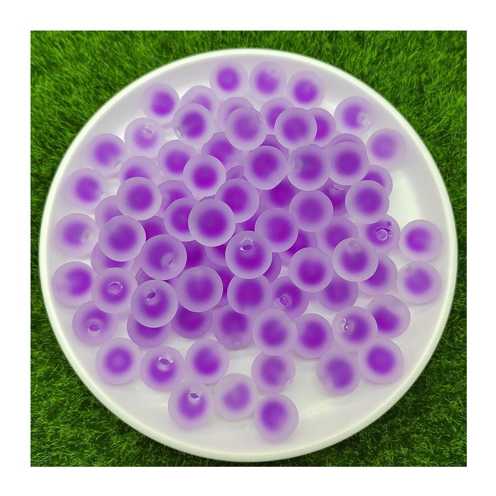 16mm Frosted Frog Spawn Beads Acrylic Beads Matt Half Holes Loose ...