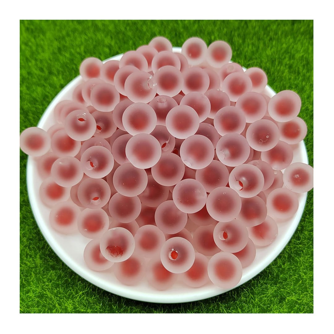 16mm Frosted Frog Spawn Beads Acrylic Beads Matt Half Holes Loose ...