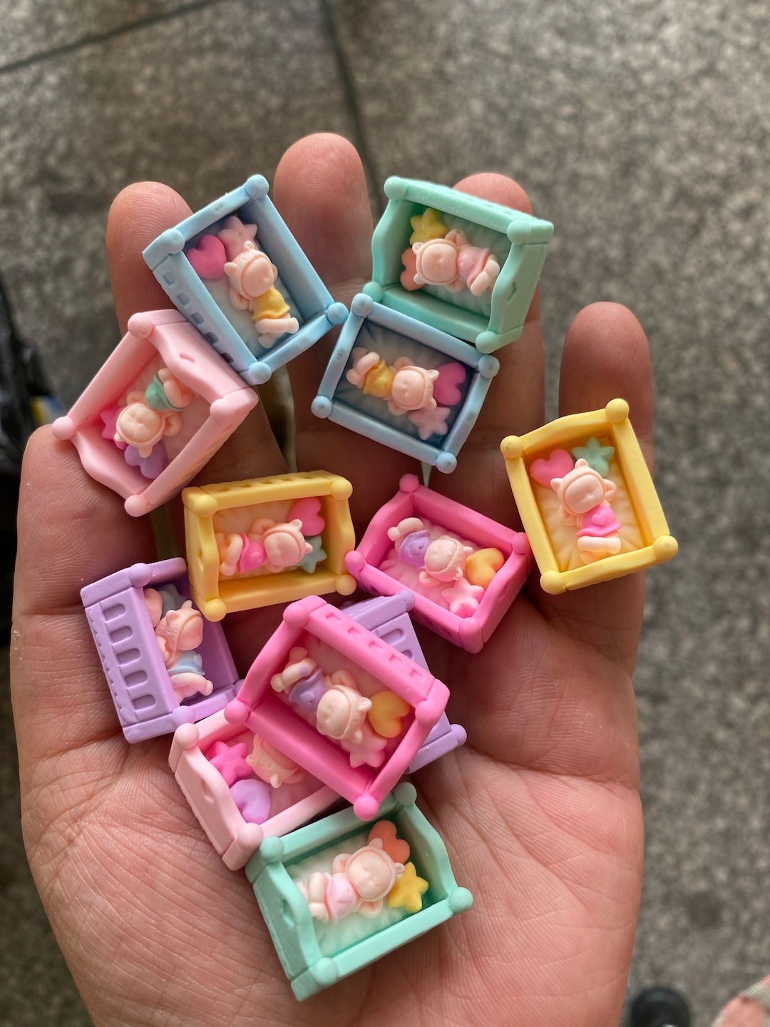 Simulation Cute Resin Baby Bed Resin Cabochons Scrapbooking DIY Jewelry ...