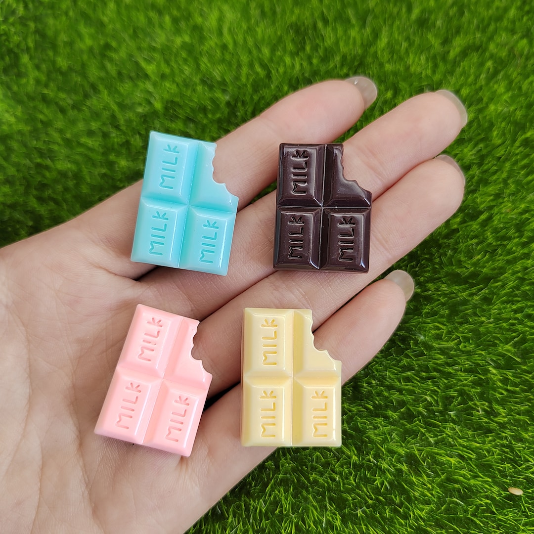 50pcs Resin Chocolate Pieces Dollhouse Food Miniatures Flat Back ...