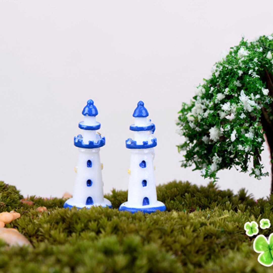 Mediterranean Style Lighthouse Small Statue Figurine Crafts Figure ...