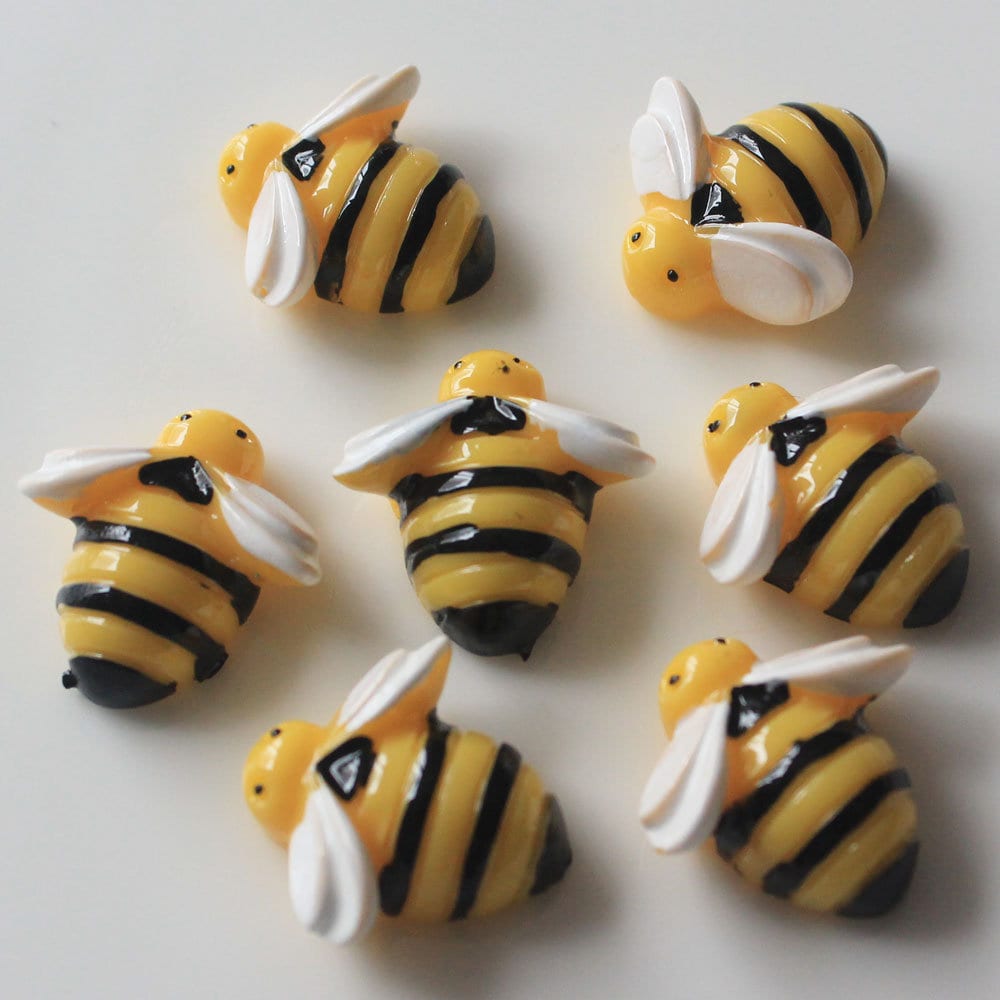 20mm Cute Mini Resin Cartoon Animal Bees With Flatback | Etsy