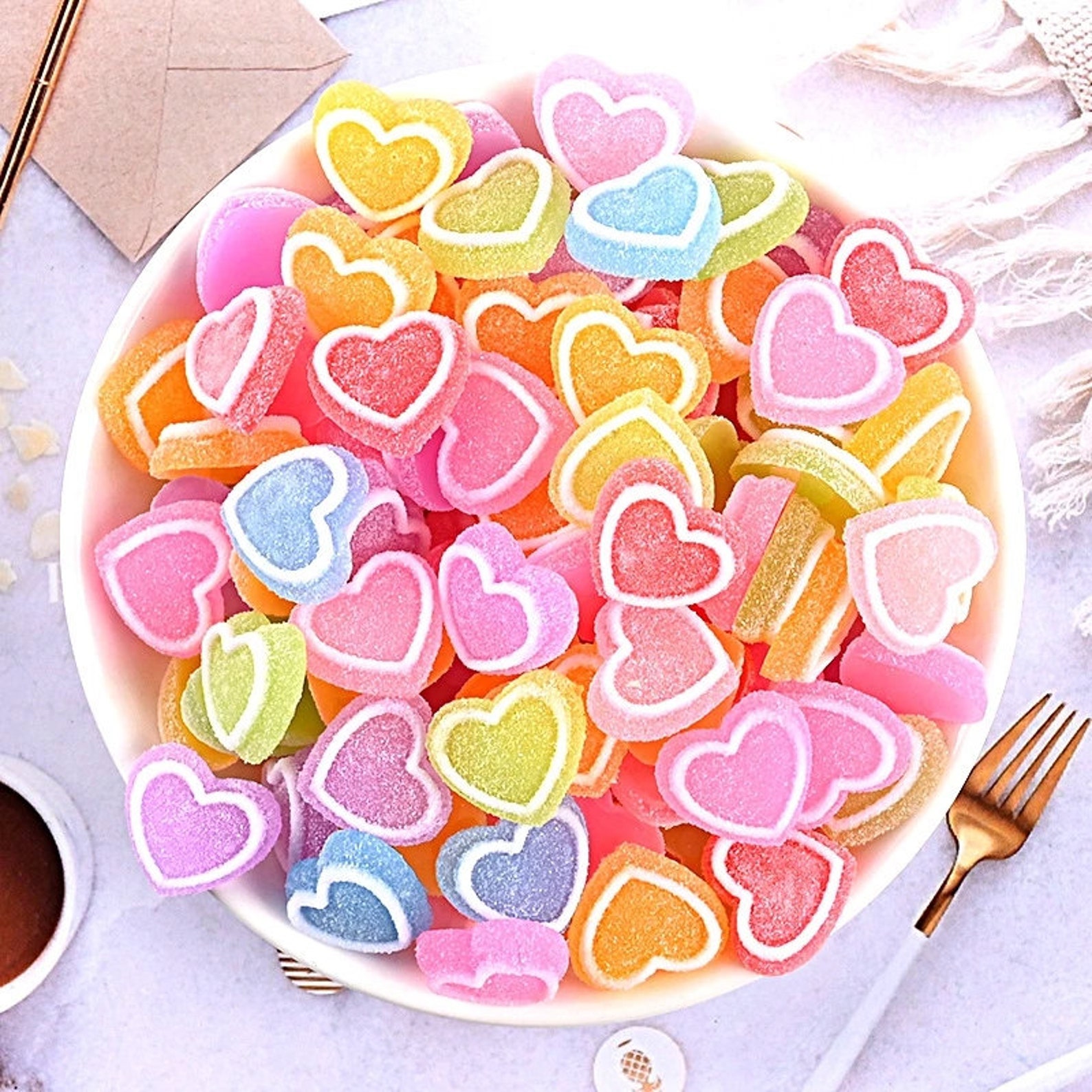 Resin Frosted Love Heart Candy Decoration Crafts Flatback Cabochon ...