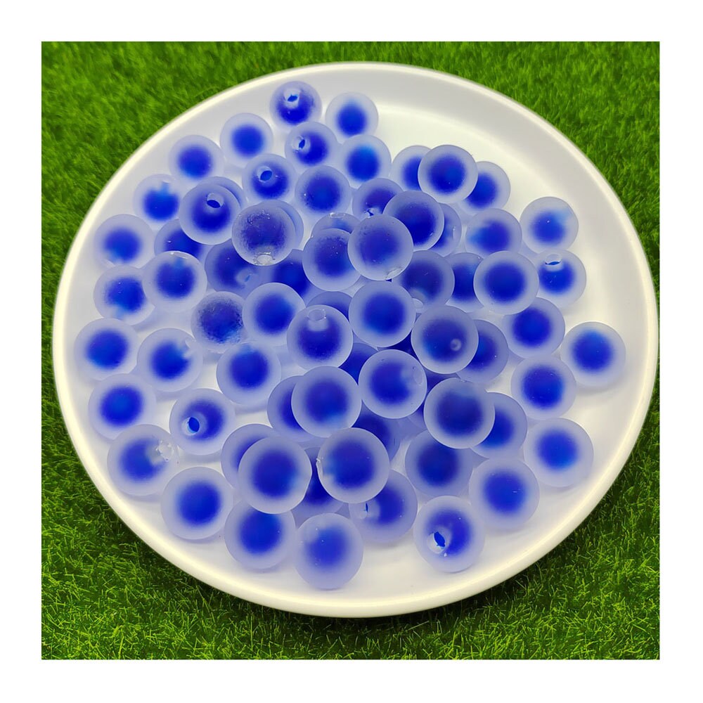 Half Drilled 16mm Frosted Frog Spawn Beads Acrylic Beads Matt Half ...