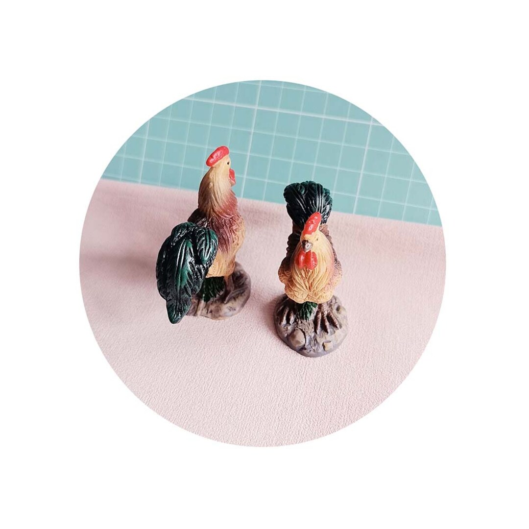 New Mini Rooster Chicken Decor Table Tier Tray Resin Farmhouse Ranch ...