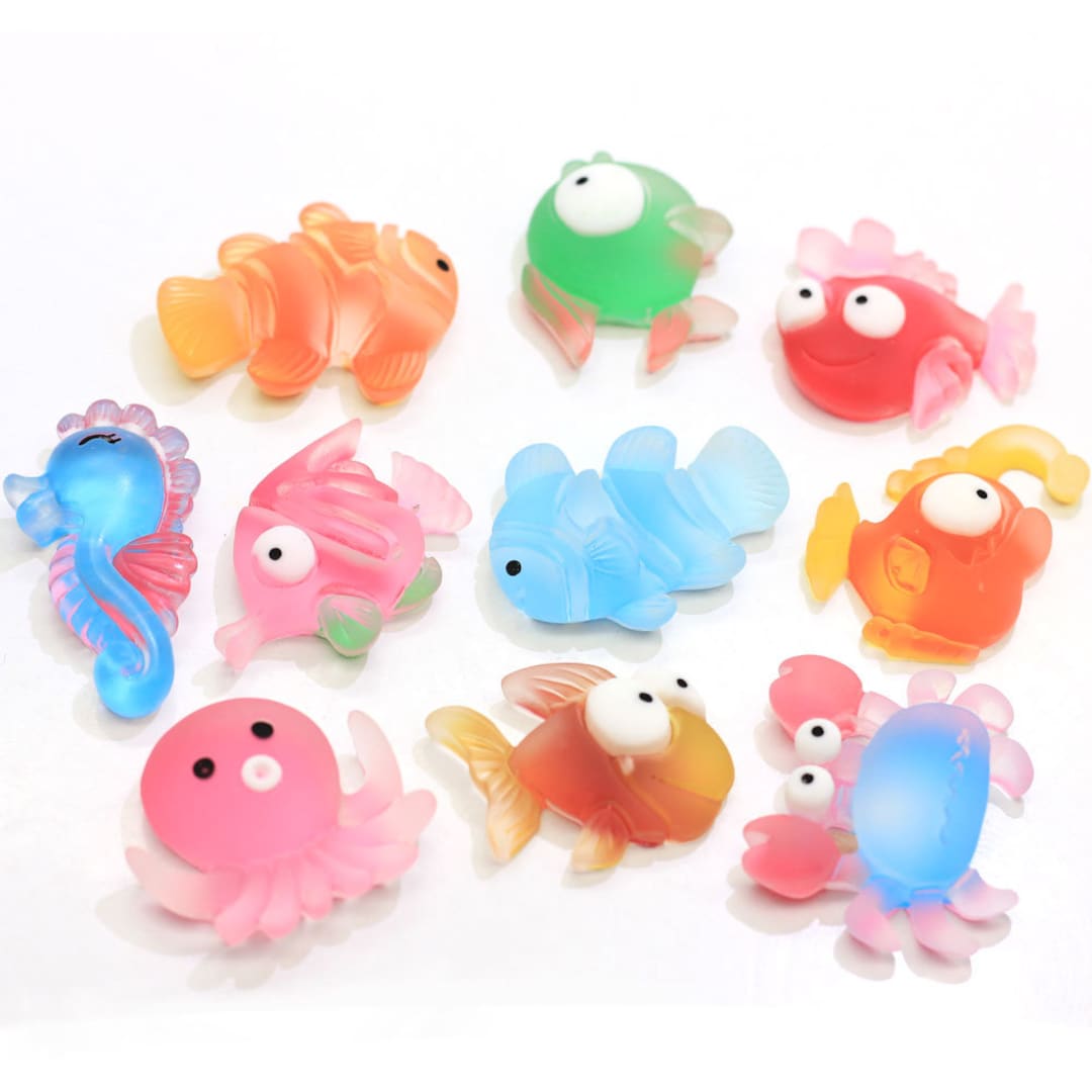 Mixed Resin Marine Fish Sea Horse Octopus Cabochons Scrapbooking ...