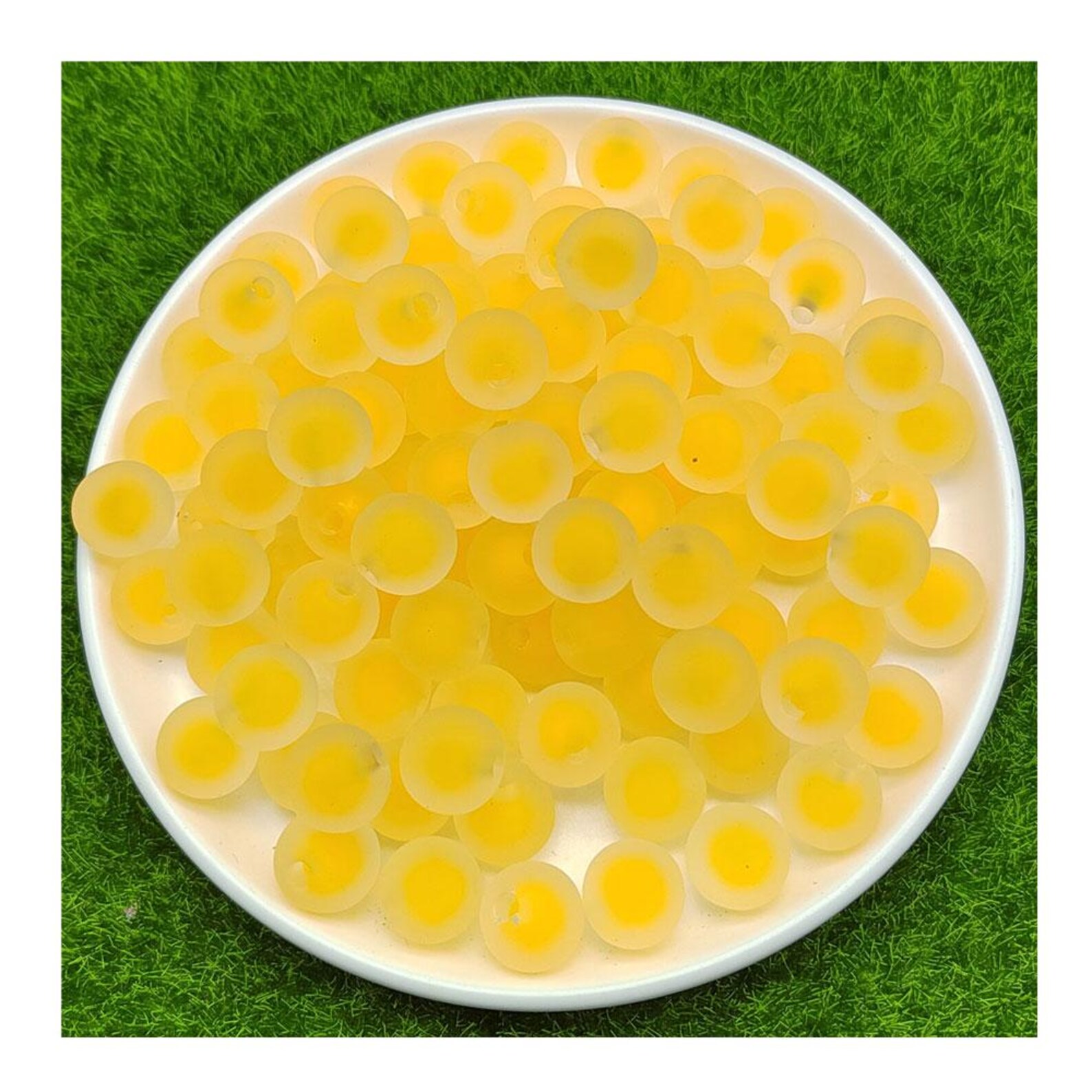 16mm Frosted Frog Spawn Beads Acrylic Beads Matt Half Holes Loose ...