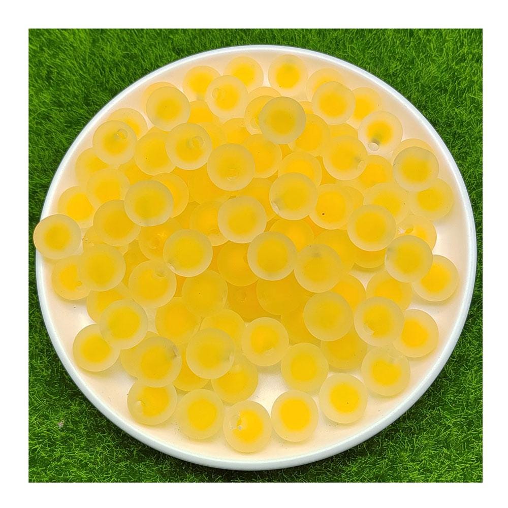 16mm Frosted Frog Spawn Beads Acrylic Beads Matt Half Holes Loose ...