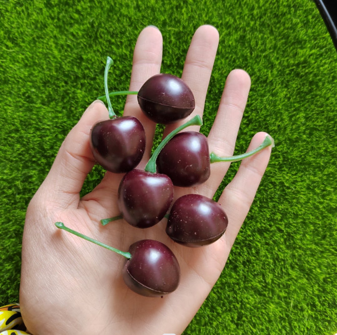 Plastic Fake Cherry Artificial Fruit Model Simulation Cherry Ornament ...