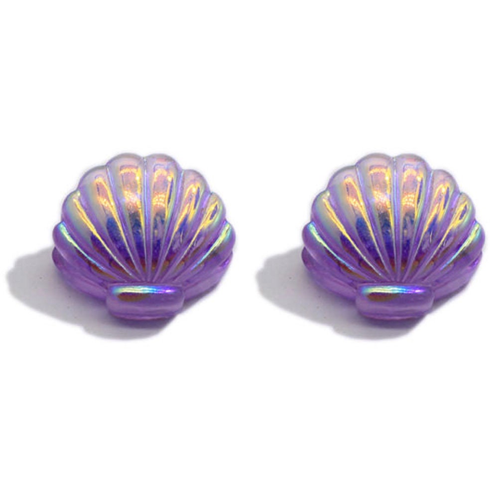 Kawaii Cute Color Plated Pearl Shells Flat Back Resin | Etsy