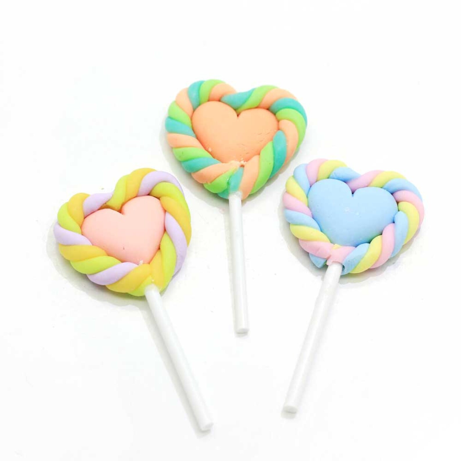 42mm Length Heart Polymer Clay Cabochons Beauty Kawaii - Etsy