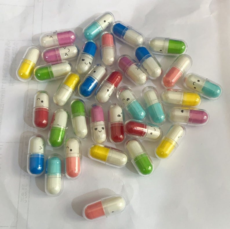 100pcs Clear Fake Capsules Transparent Pill Plastic Charms Put - Etsy