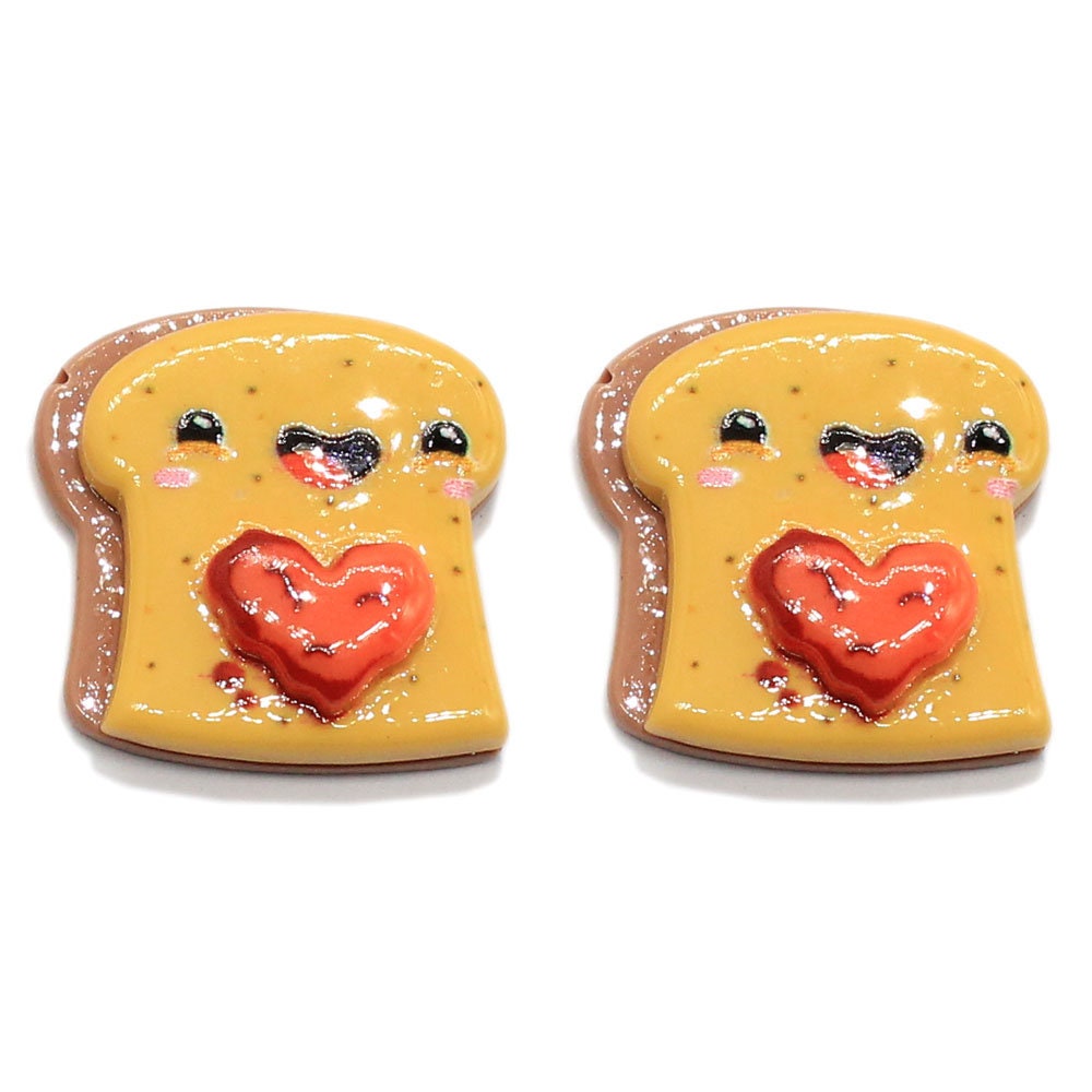 Cute Resin Mini Cartoon Bread Slices Ketchup Fried Eggs Flat - Etsy