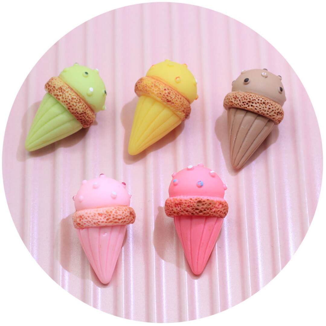 Ice Cream Resin Flat Back Cabochon Art Supply Decoration Charm Craft - Etsy