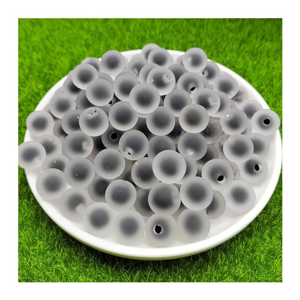 16mm Frosted Frog Spawn Beads Acrylic Beads Matt Half Holes Loose ...