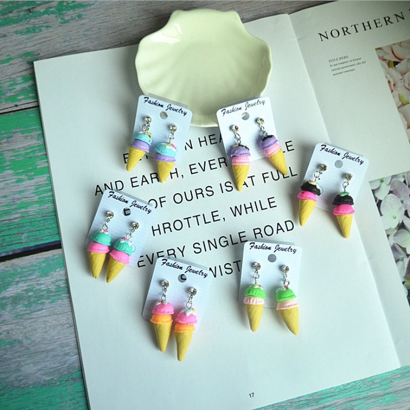 Cute Clay Popsicle 3D Polymer Clay Ice Cream for Crafts Making ...