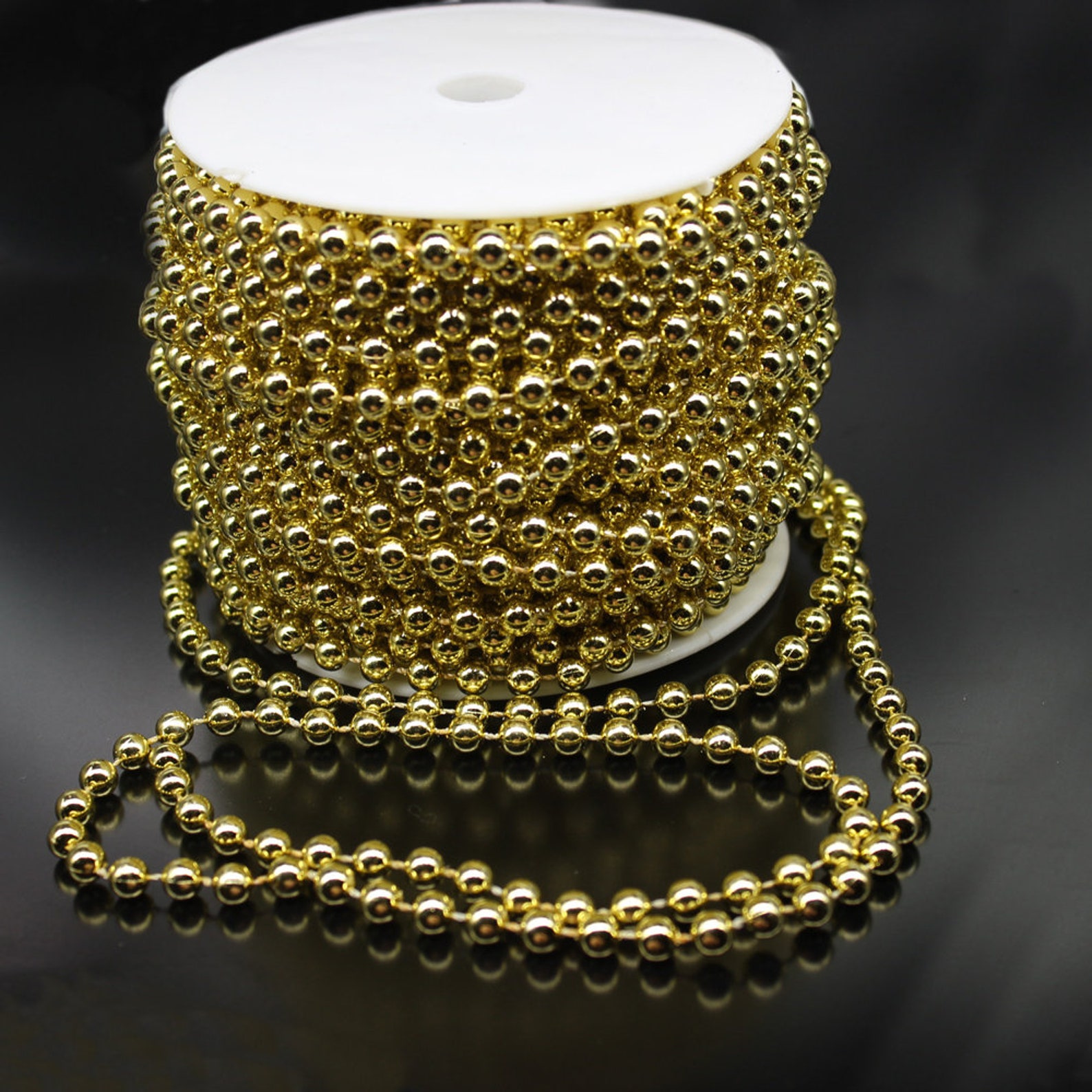 6/8/10MM Vintage Silver Gold Pearl on a Spool Sold by the Roll,plastic ...