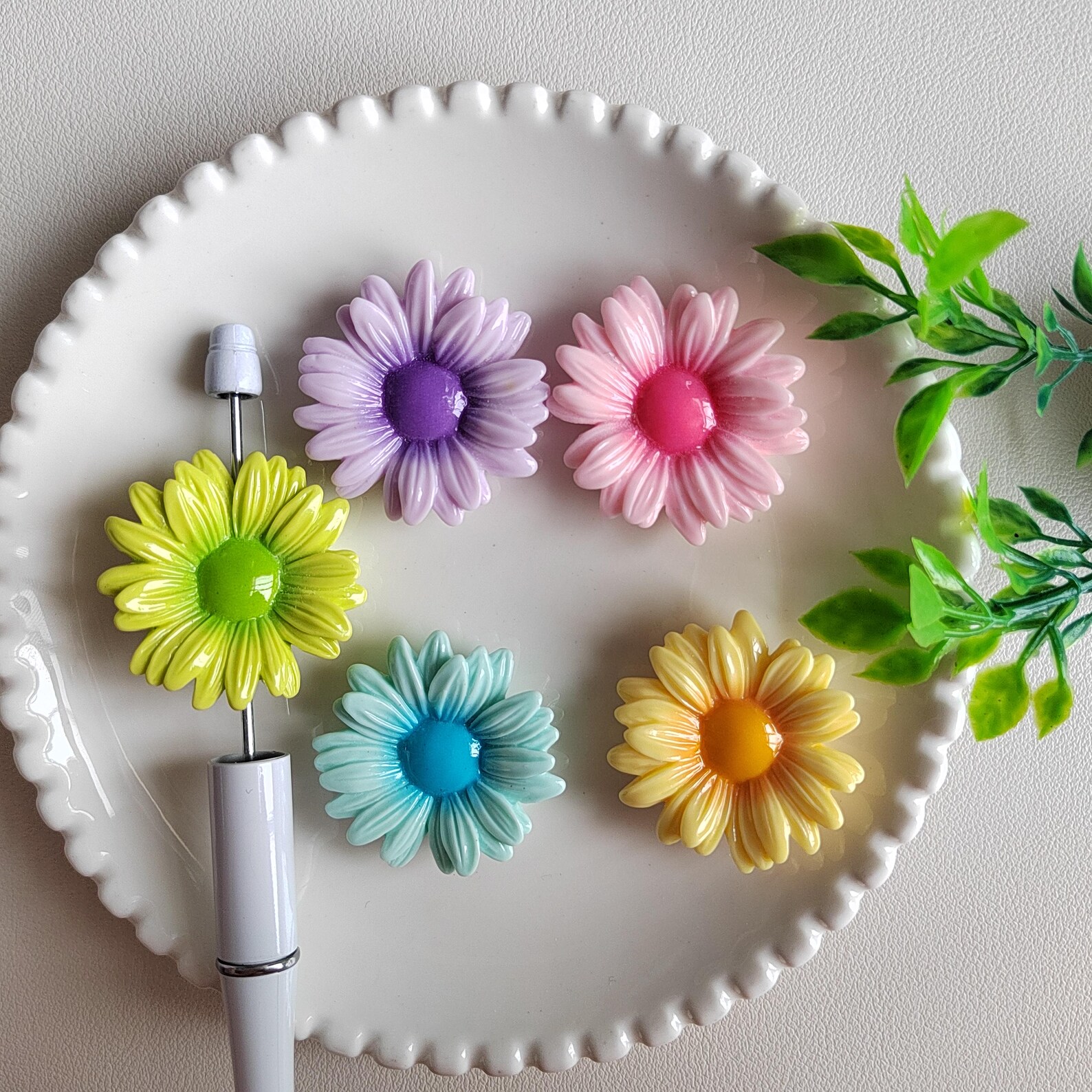 Flatback Resin Daisy Flower Charms for Craft Diy,jewelry Making ...