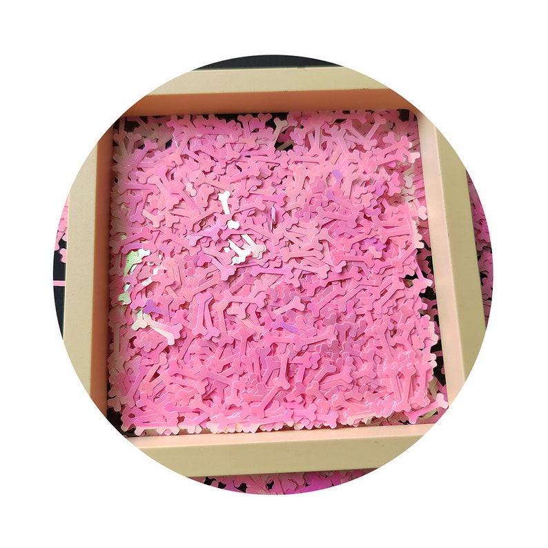 Pink Bone Glitter Confetti Table Scatter,tumblers,slime,deco Crafts - Etsy